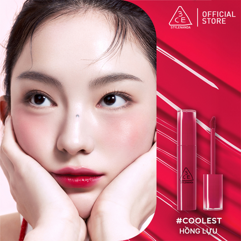 Son tint 3CE Lazy Pop Lip Stain #Coolest - Hồng Lựu - 3CE